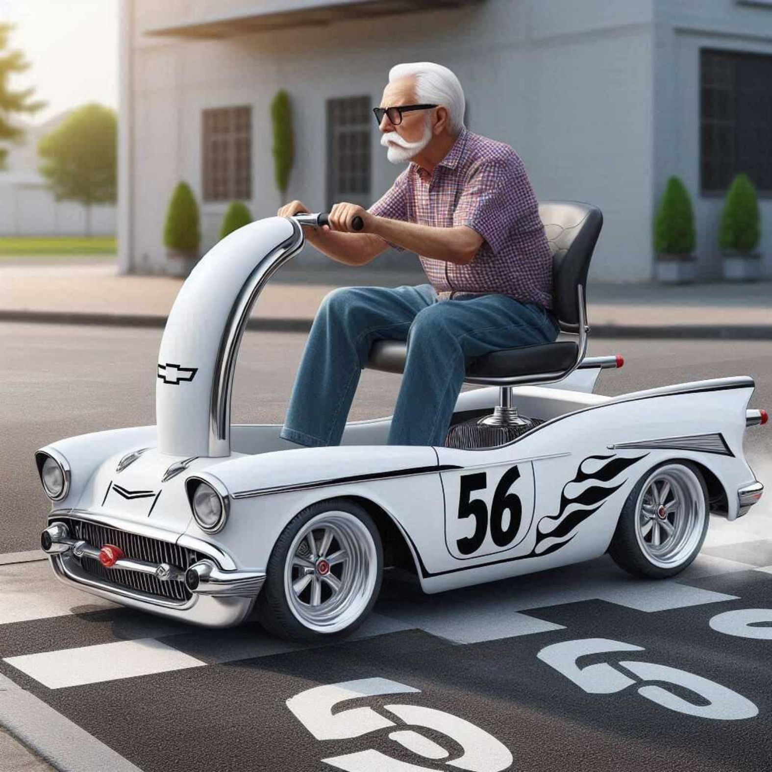 Experience the 56 Chevy Mobility Scooter: Classic Car Transforms into a ...