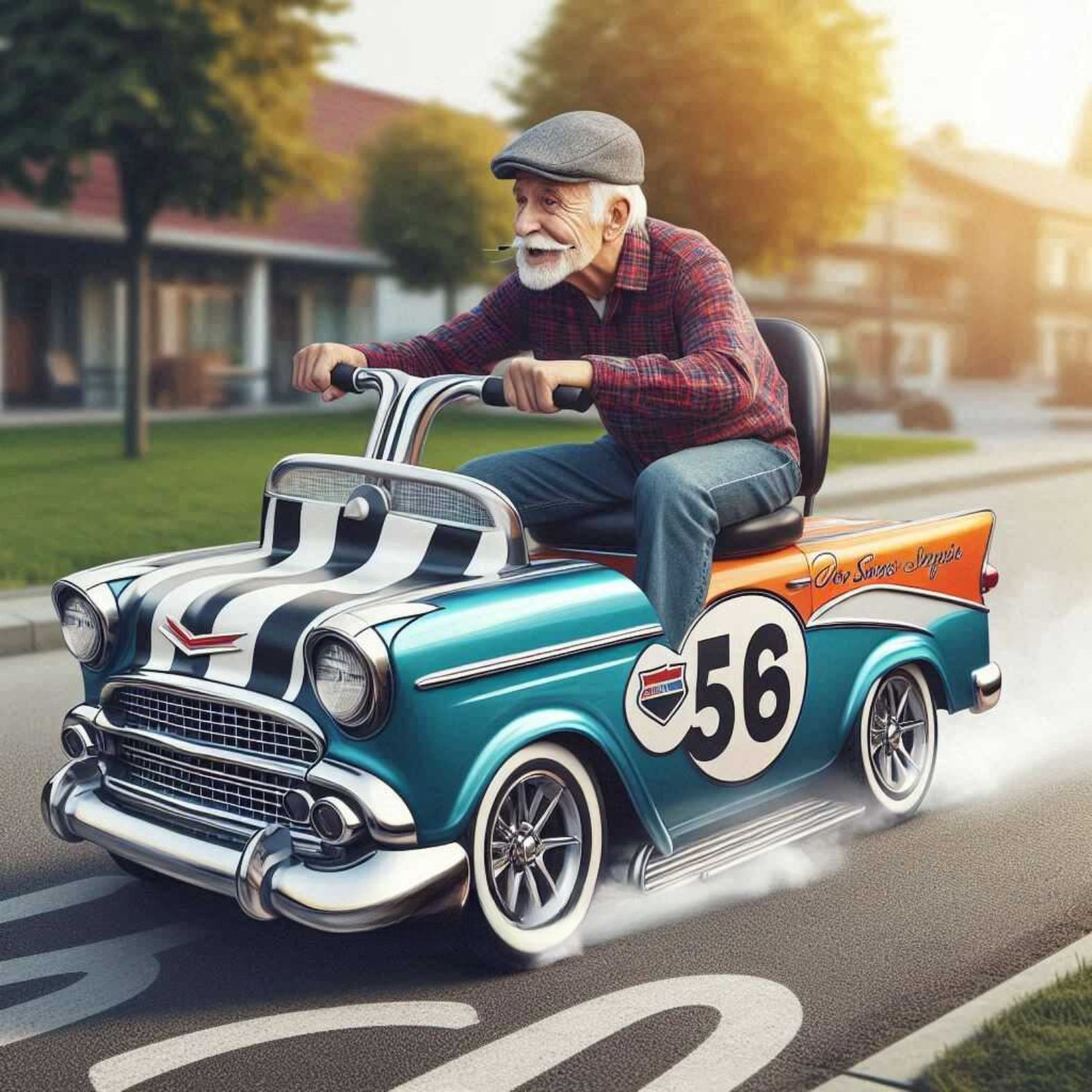 Experience the 56 Chevy Mobility Scooter: Classic Car Transforms into a ...