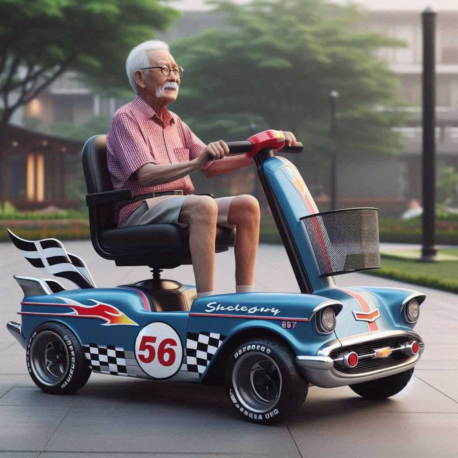 Experience the 56 Chevy Mobility Scooter: Classic Car Transforms into a ...
