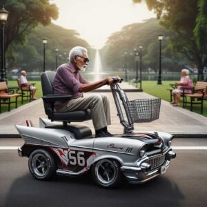 Experience the 56 Chevy Mobility Scooter: Classic Car Transforms into a ...