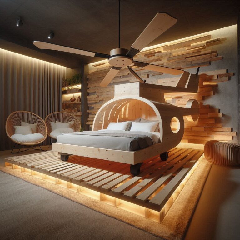 Unique Helicopter Pallet Bunk Bed: Creative Wooden Designs in ...