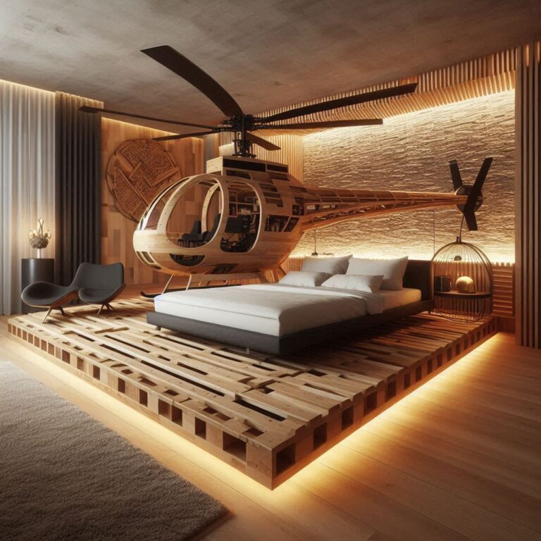 Unique Helicopter Pallet Bunk Bed: Creative Wooden Designs in ...