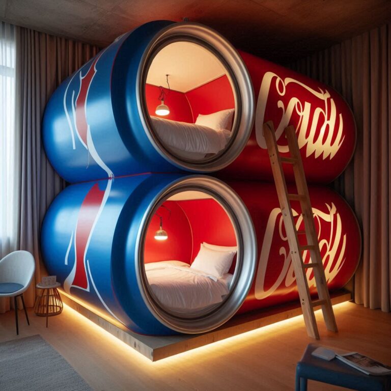 Pepsi Bunk Bed: Unique Bunk Beds Crafted from Pepsi Soft Drink Cans ...