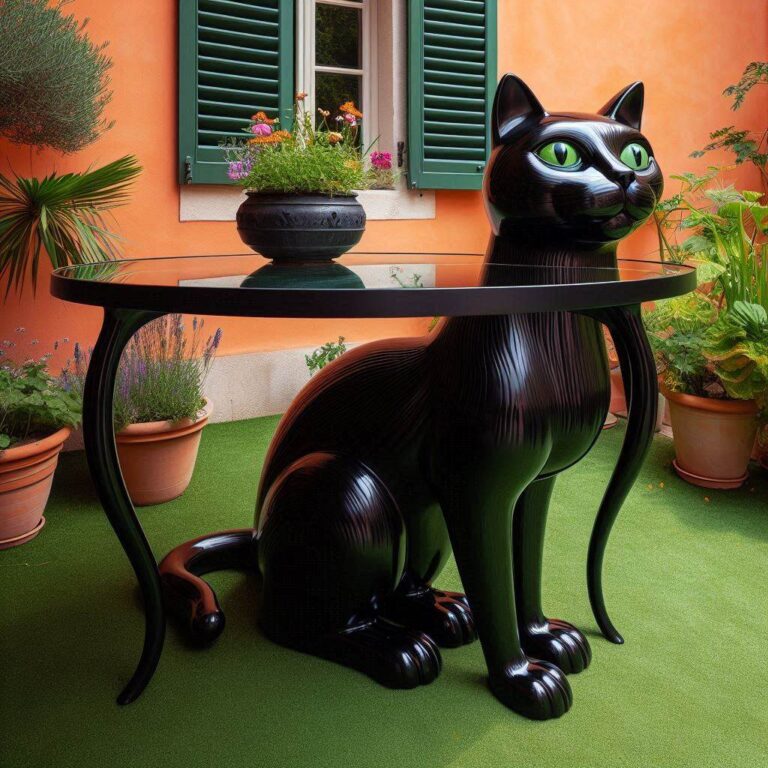 Enhance Your Garden with a Unique Cat-Shaped Table: Perfect for Outdoor ...