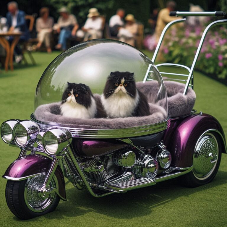 Discover the Ultimate Vintage Motorcycle-Inspired Cat Stroller for ...
